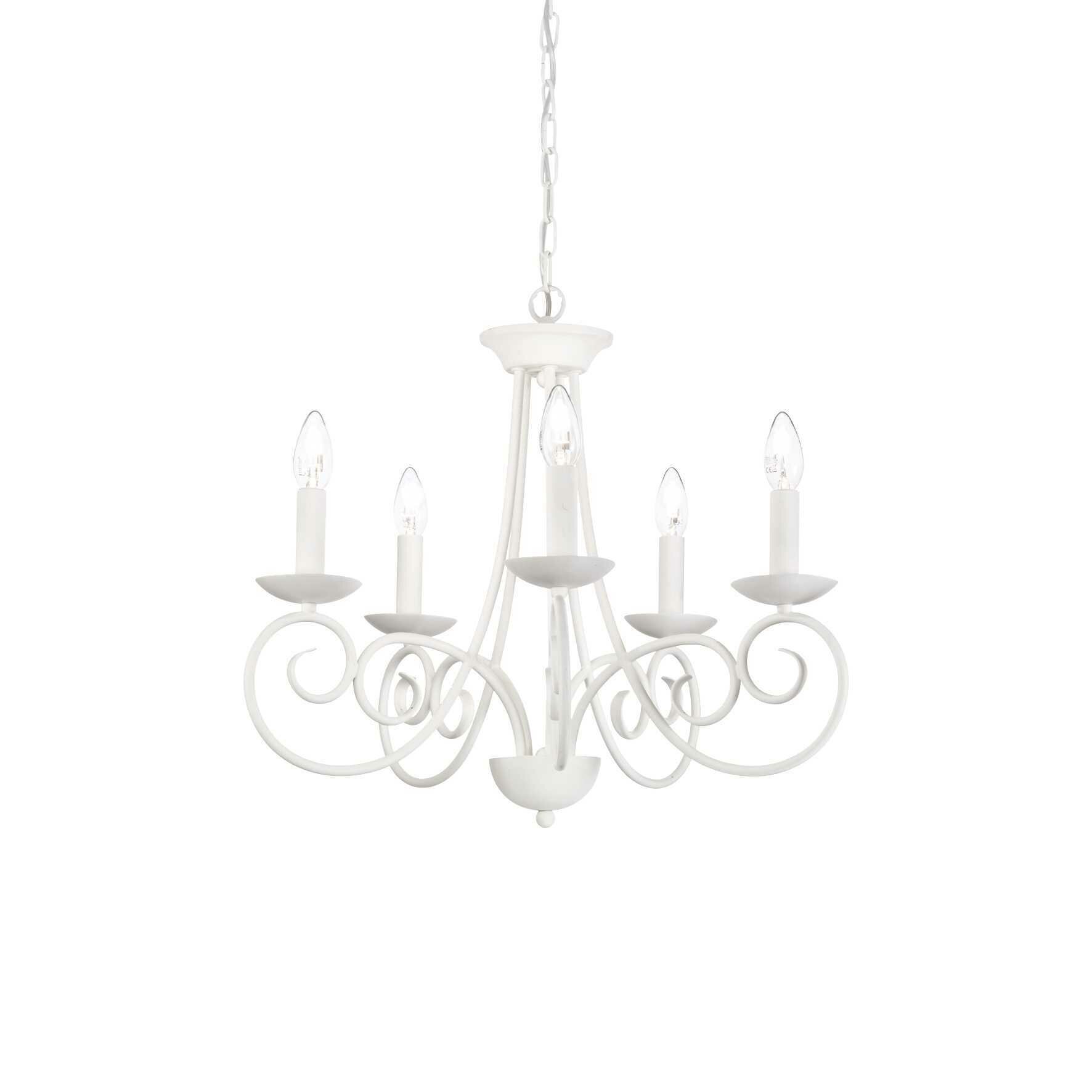 Люстра подвесная ideal lux Sem SP5 D55 макс.5x40Вт Е14 IP20 230В Белый матовый Металл Без ламп 092751