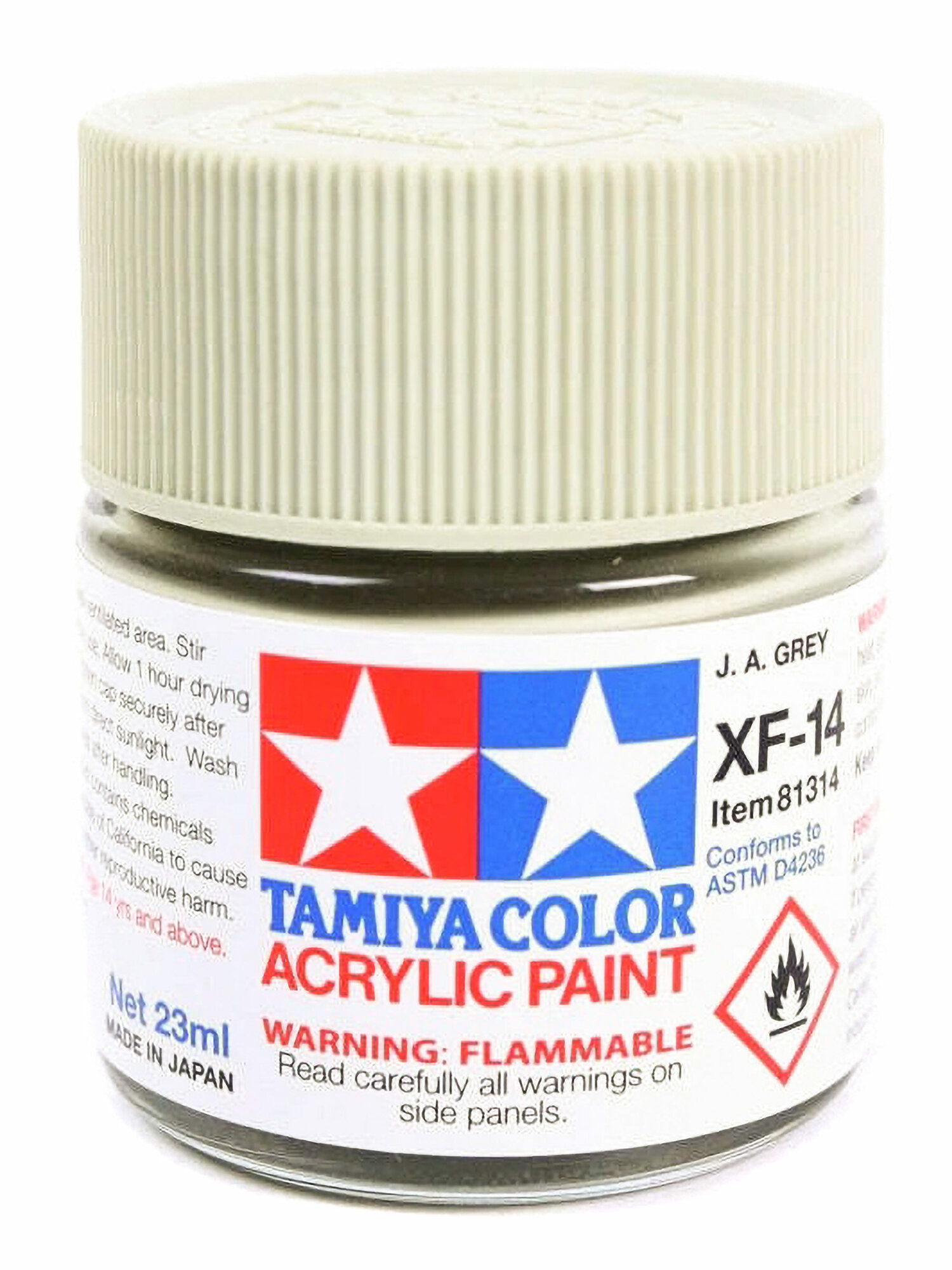 Краска акриловая Tamiya Color XF-14 J.A. Grey 81314 матовая, 23 мл