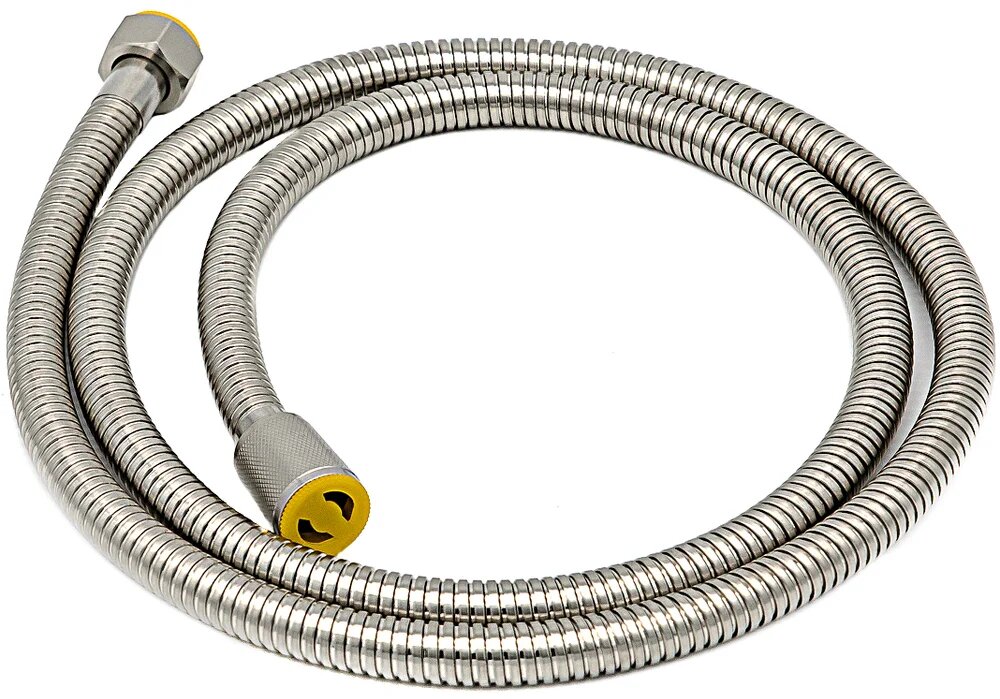 Душевой шланг Milacio Барокко MC.004. SL 150 см, с антискручиванием, гибкий, латунный, серебро, глянцевый, шланг для душа