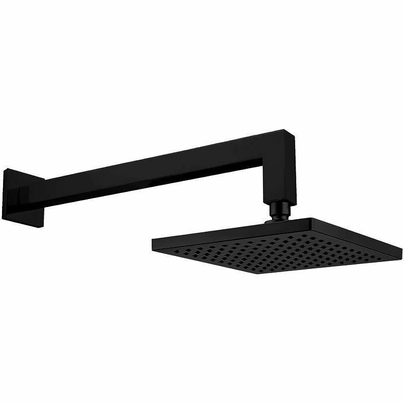 Верхний душ E.C.A. Tiera 102145031C1EX 200х458 мм, черный матовый, настенный