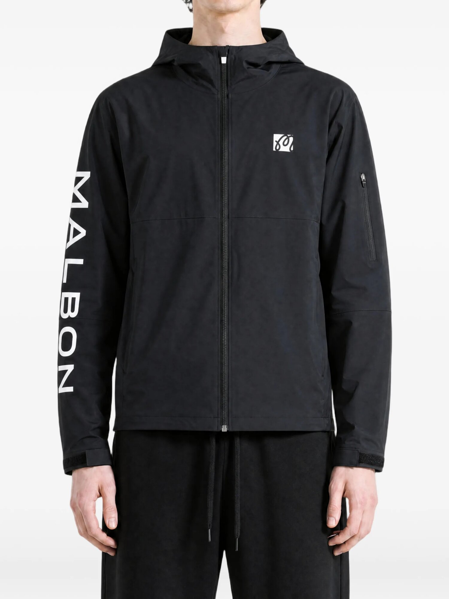 Куртка Malbon Golf Logo-print hooded jacket, размер 48, черный — фото 1