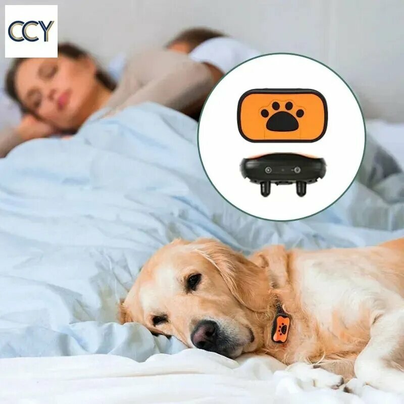 USB-ошейник против лая для собак, перезаряжаемый, оранжевый