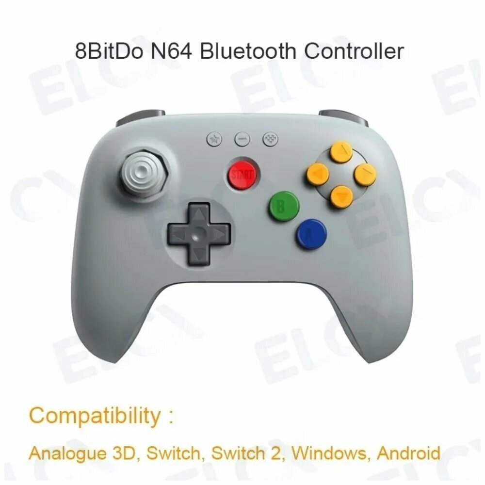 8BitDo N64 Геймпад Для Пк Беспроводной Bluetooth Поддержка Виртуального 3D Nintendo Switch, Switch 2 Совместим С Windows И Android