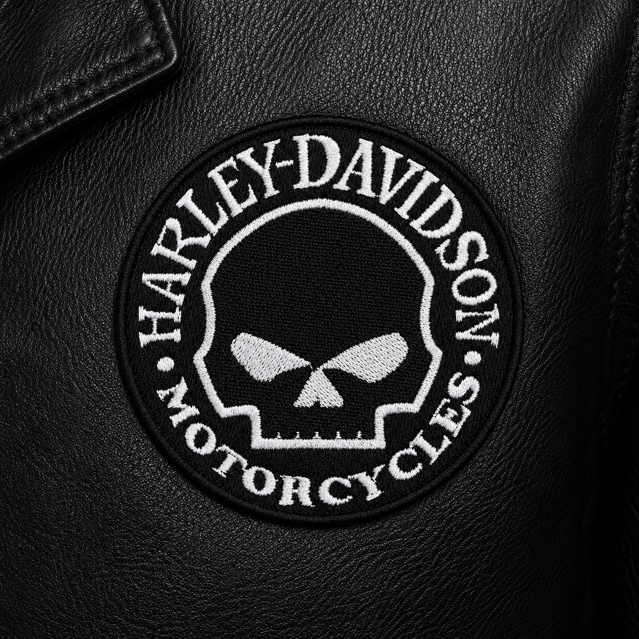 Нашивка, патч, шеврон "Harley Davidson. Череп в Круге" 90x90mm PTC259