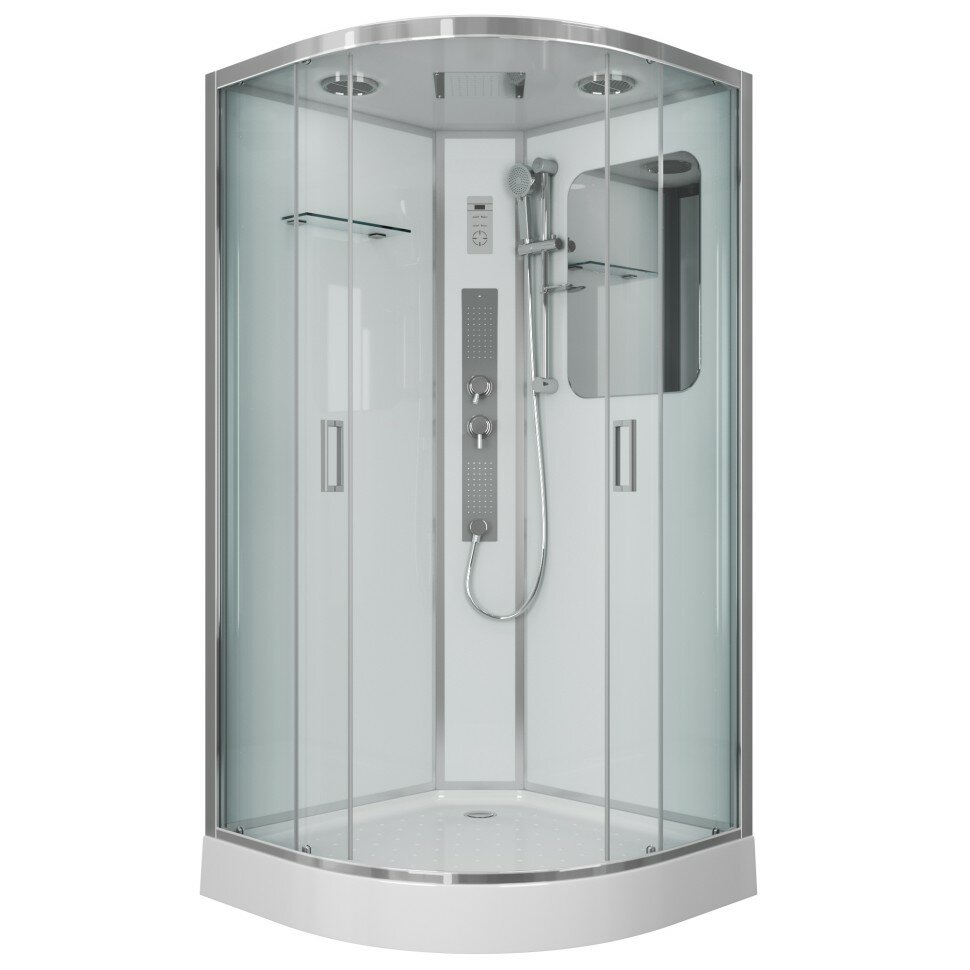 Душевая кабина Niagara Premium NG-6001-01G (90х90х210) низкий поддон(16 см), стекло прозрачное,4 места