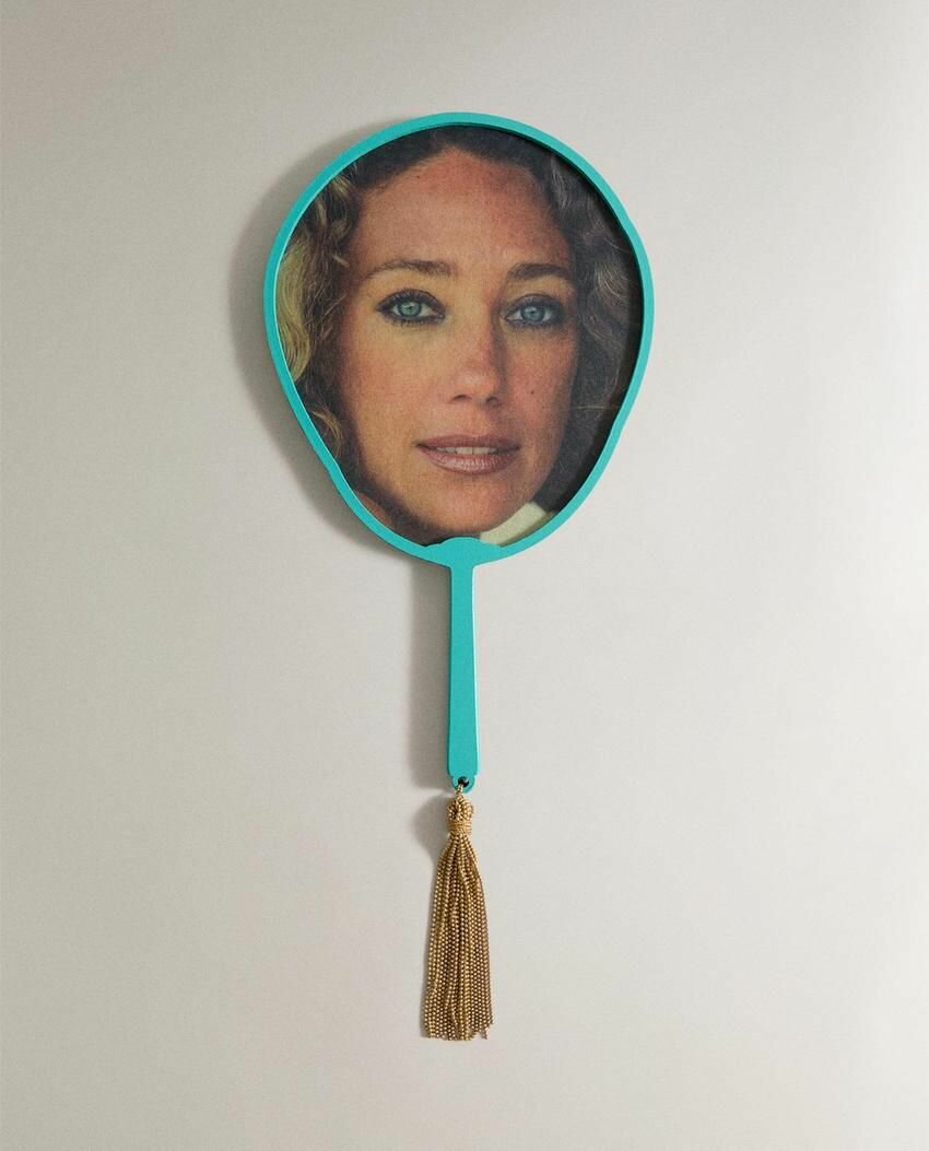 Веер ZARA HOME - THE HOUSE OF MARISA BERENSON 6880/043/999 - круглый бумажный, с удлиненной ручкой, 29 х 16,4 х 1 см