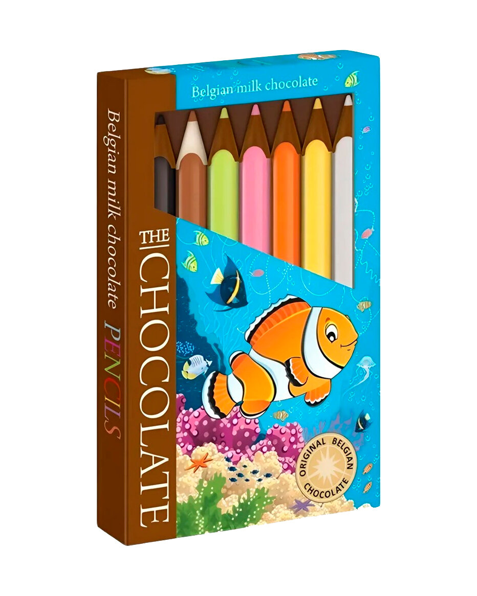 Шоколад The Chocolate бельгийский молочный "Разноцветные карандаши", Рыбки, 100 гр, Чехия