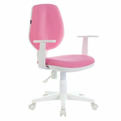 Кресло детское Brabix MG-201W 532409 Fancy с подлокотниками, пластик белый, розовое