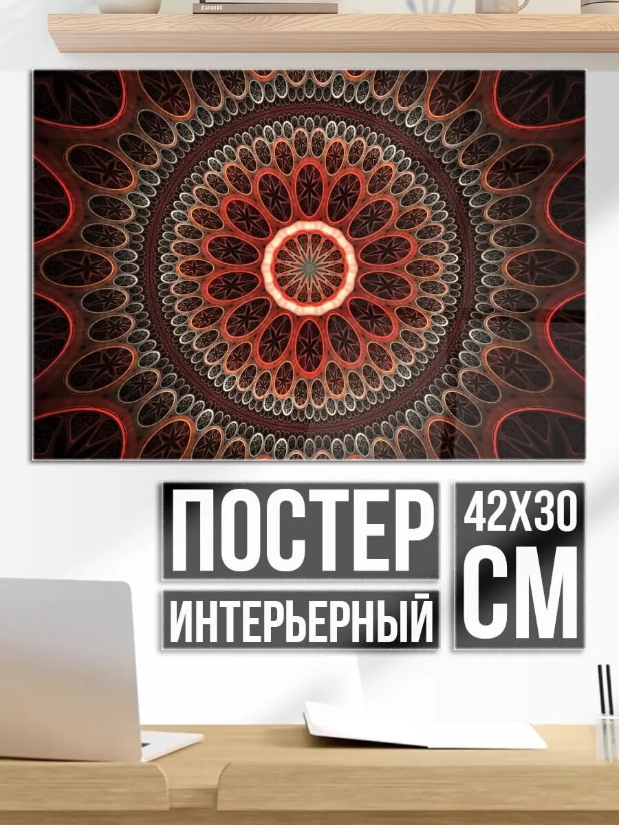 Плакат постер Огненная мандала