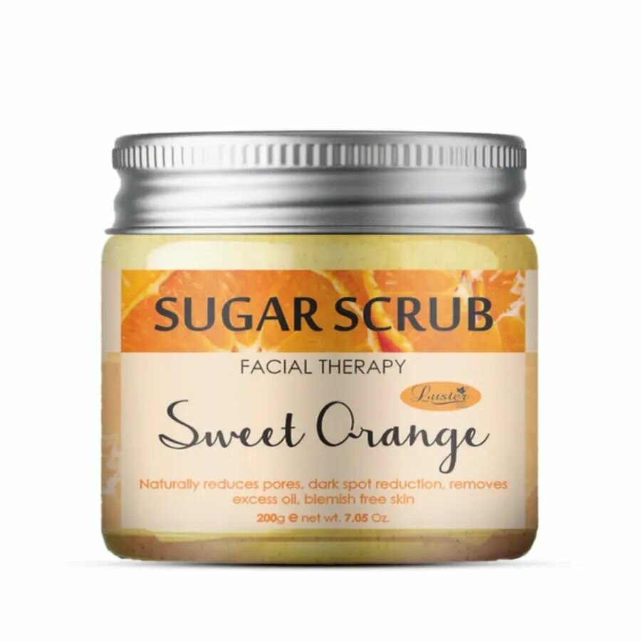 SWEET ORANGE Sugar Scrub, Luster (сладкий апельсин сахарный скраб для лица, Ластер), 200 г.