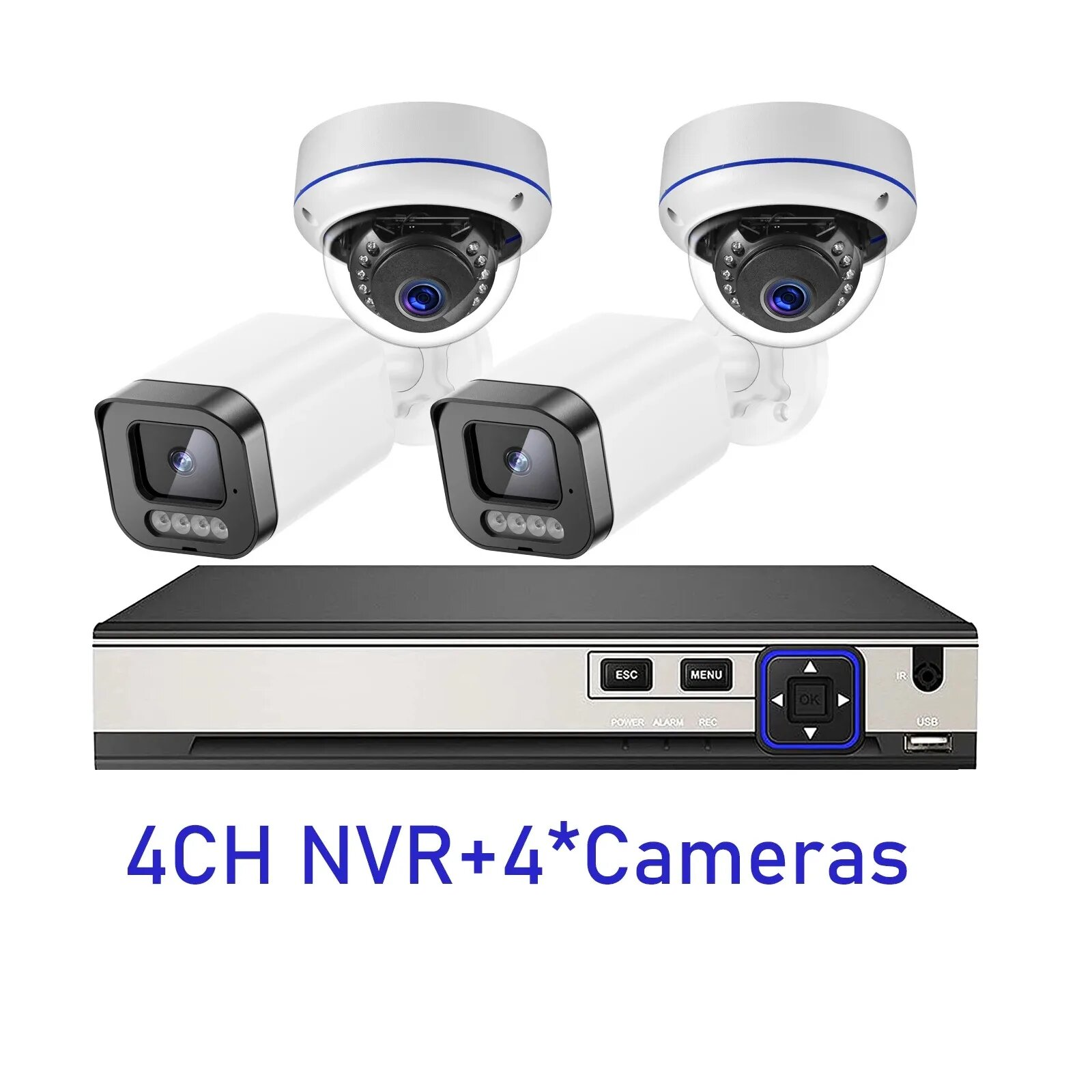 Комплект систем безопасности видеонаблюдения Gadinan Outdoors Face Detect камеры IP 4K Купол Пуля Аудио Детекция движения POE NVR CCTV