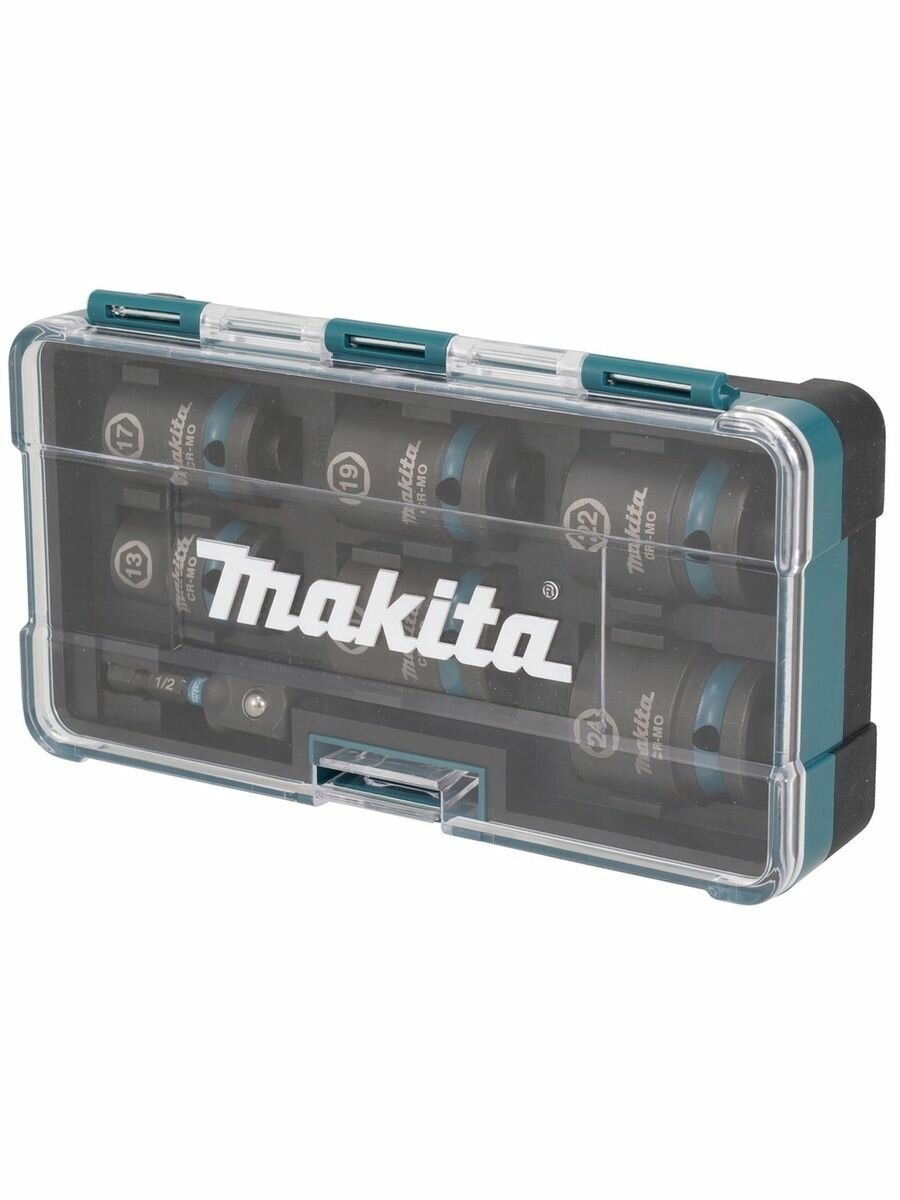 Набор ударных торцовых головок Makita E-16592 (7 шт, адаптер; 1/2", кейс)