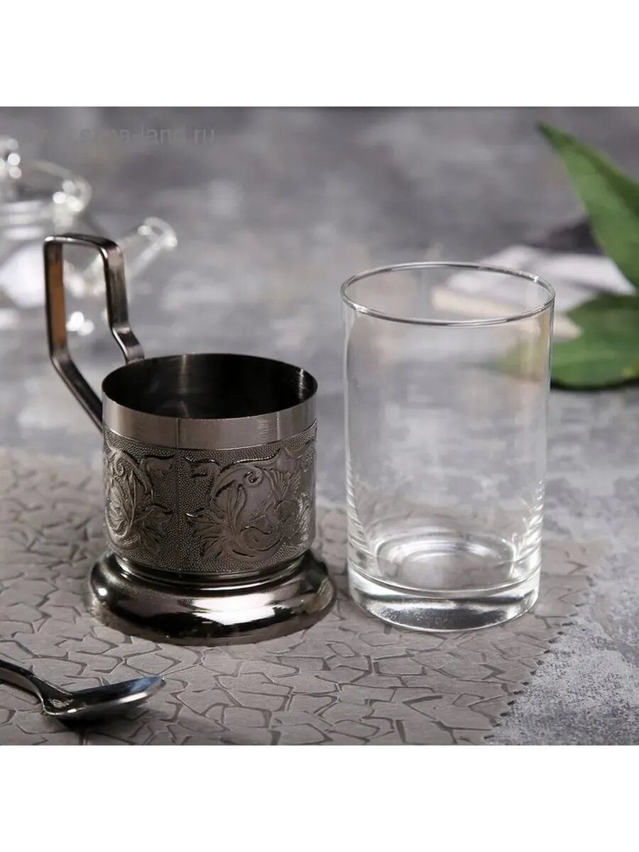 Медный подстаканник с стаканом — стильный набор