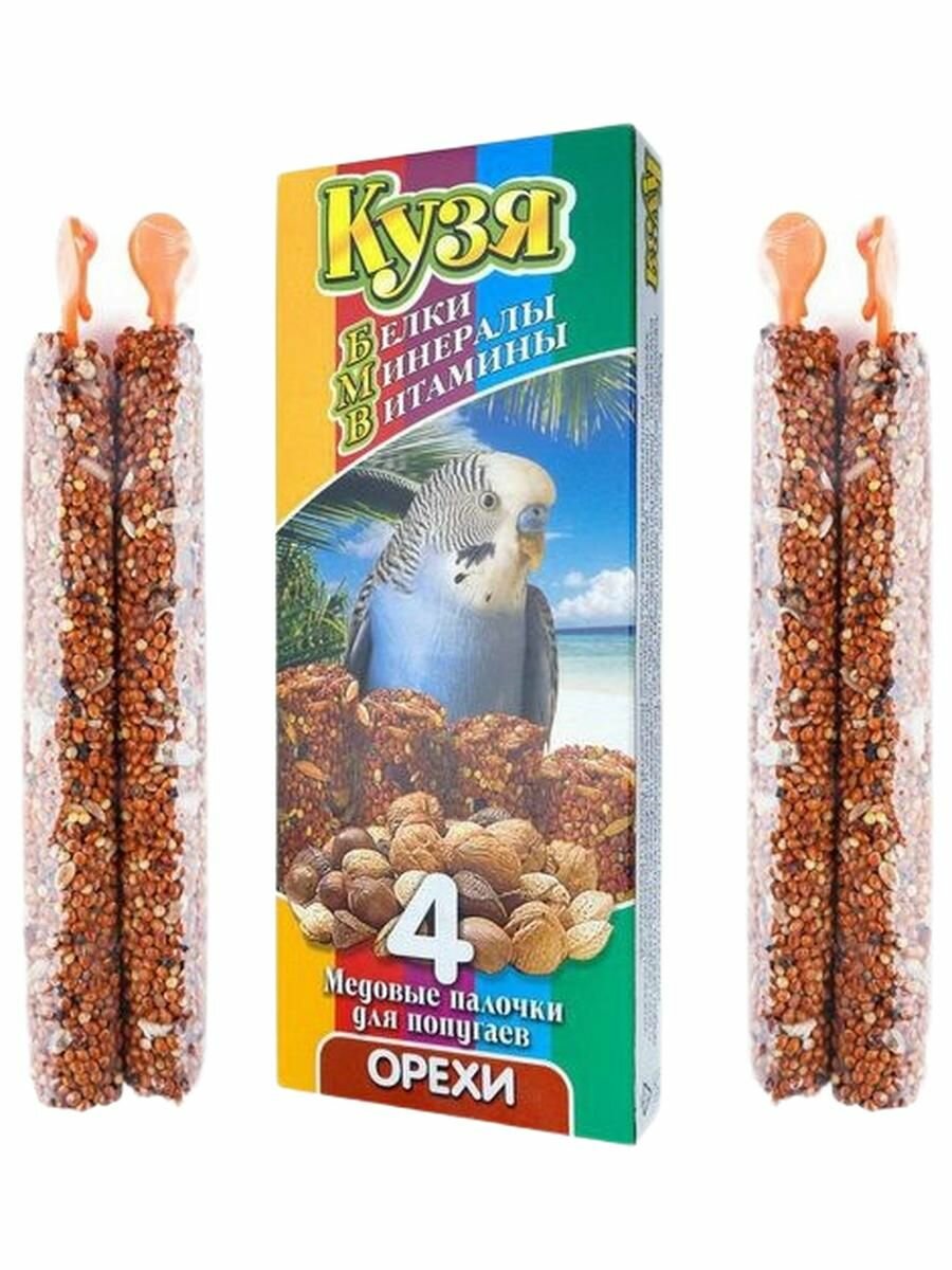 Медовые палочки для попугаев БМВ Орехи 4шт