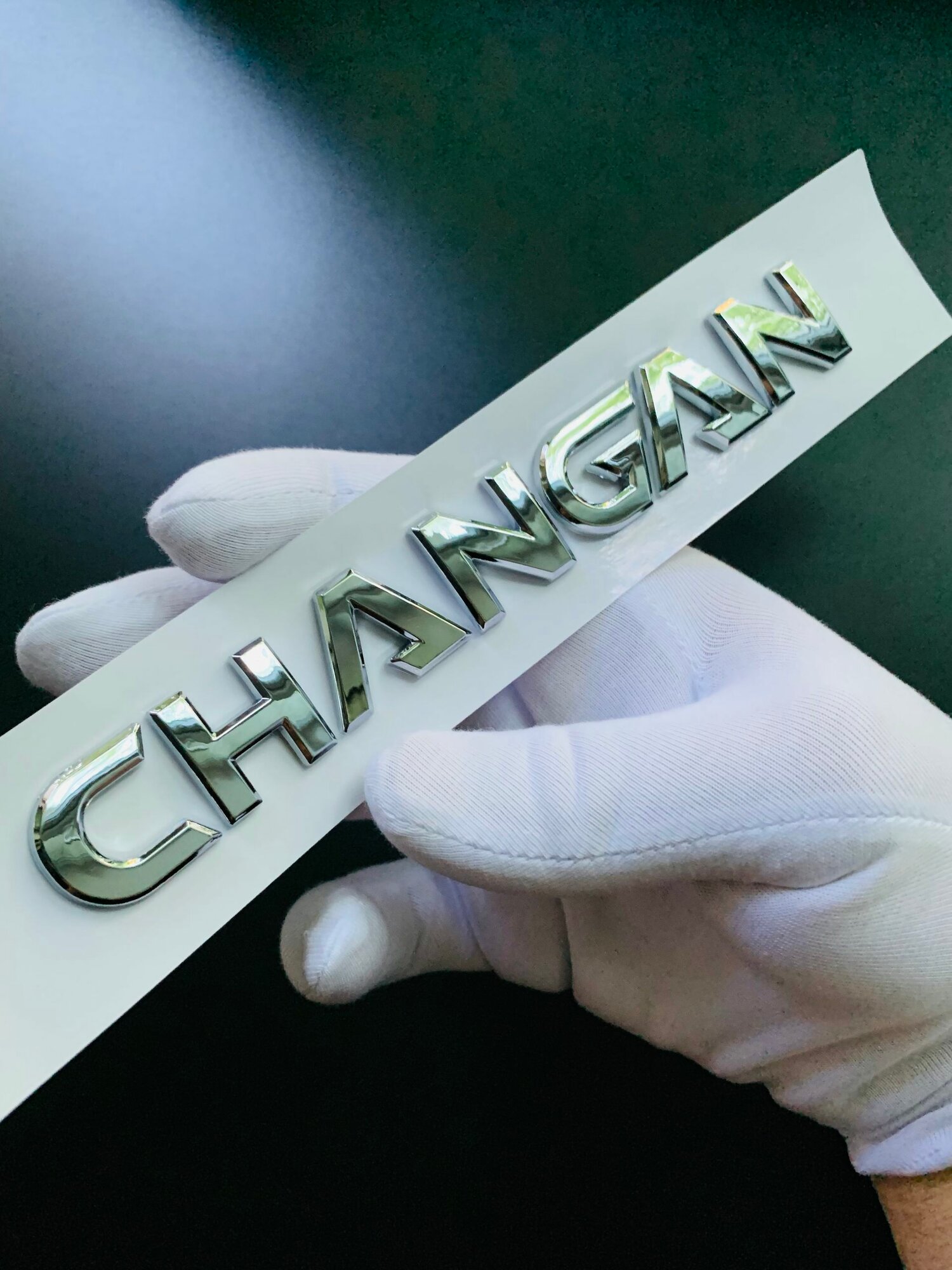 Шильдик Changan 155мм хром. Надпись на крышку багажника Чанган 1шт
