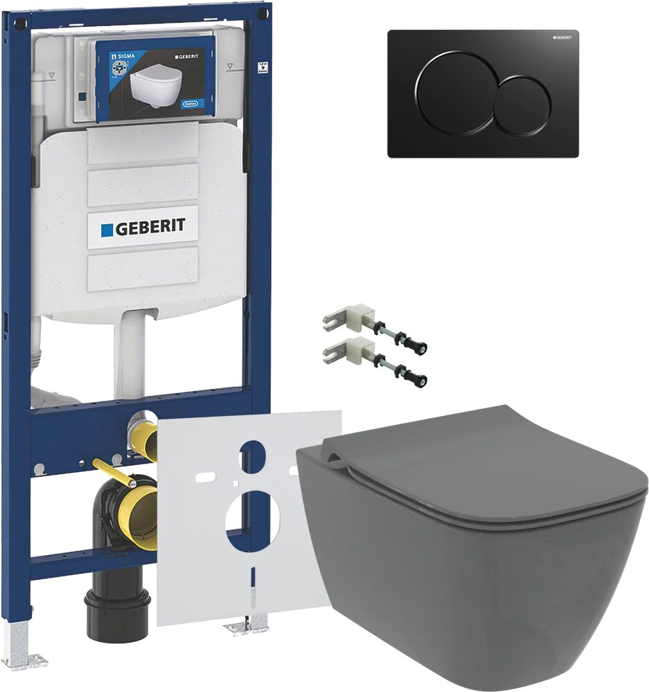 Комплект 5 в 1 Унитаз подвесной Ideal Standard I Life B T533058 / Крепления Geberit Duofix 111.815.00.1, к стене / Звукоизоляция 156.050.00.1, Инсталляция UP 320 111.300.00.5 (111.950.00.6), Кнопка