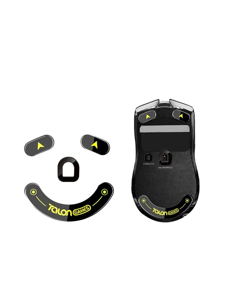Стеклянные глайды для мыши Razer Viper V2 Pro / ножки из закаленного стекла, черные / TALONGAMES