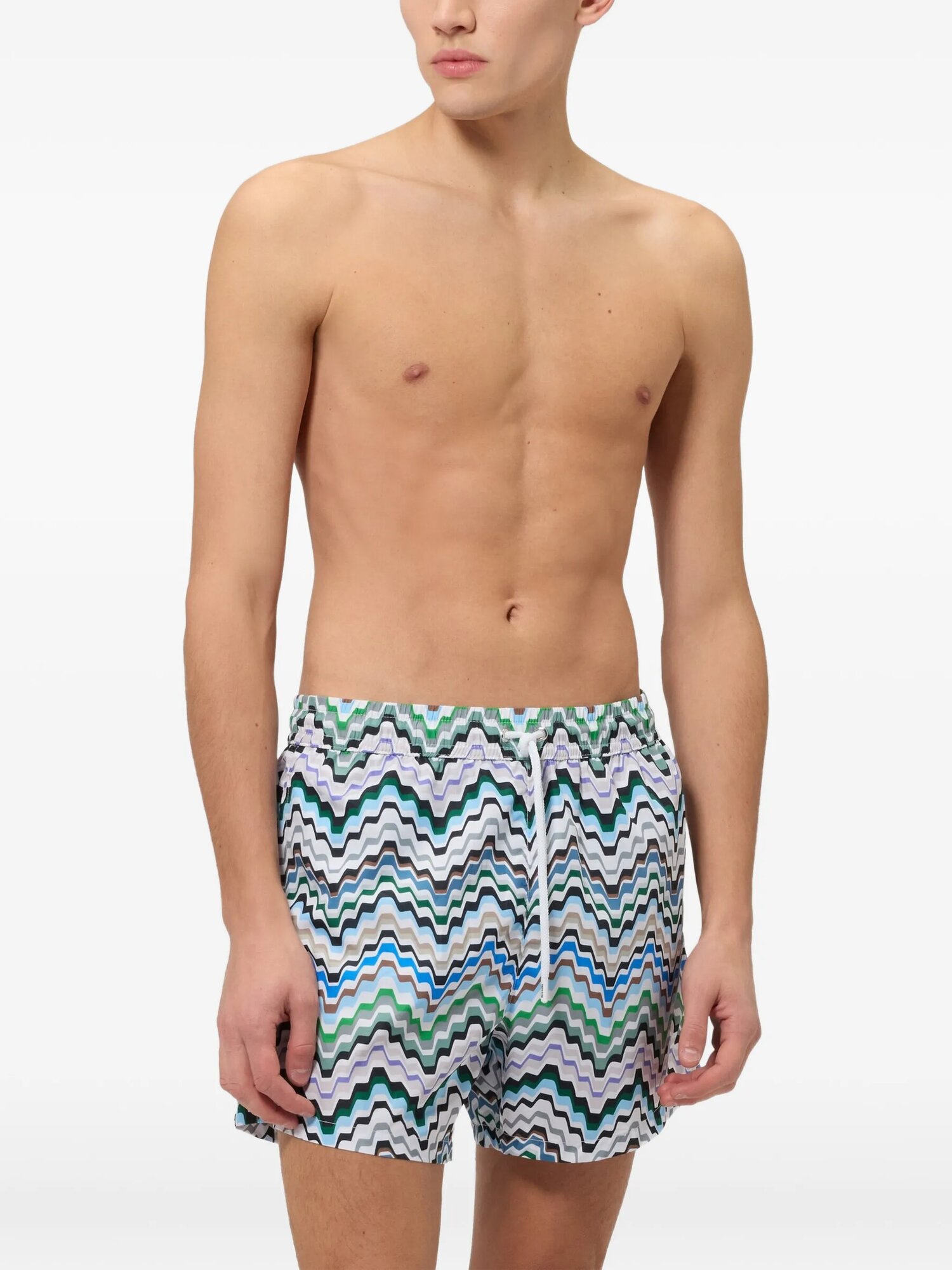 Шорты для плавания Missoni Zigzag-print swim shorts, размер 54, белый — фото 1