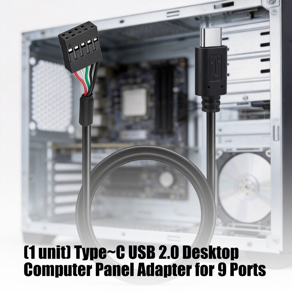 Кабель USB Type-C на 9-контактный USB 2.0, 50 см, боковой локоть