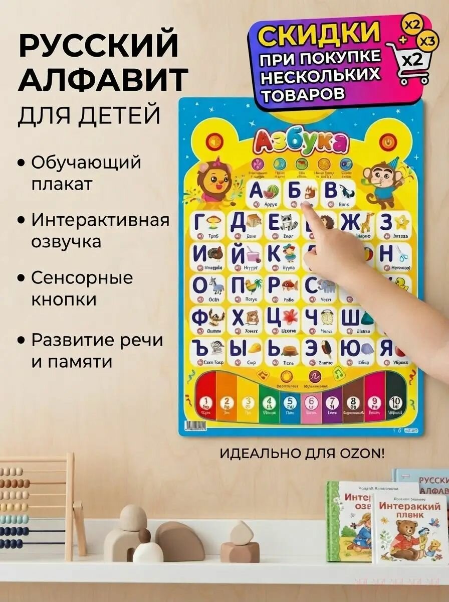 Образовательный интерактивный плакат "Алфавит раннего образования"