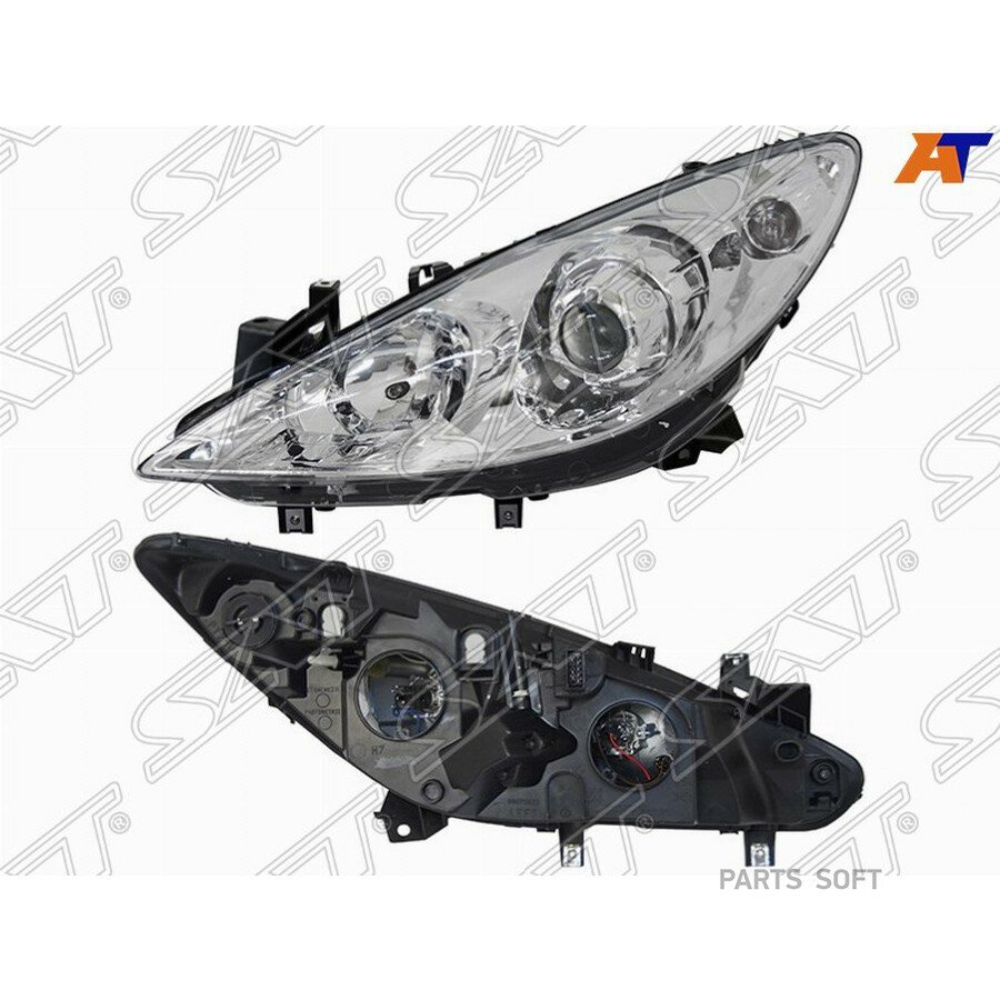 Фара Peugeot 307 05-08 (Слева/ Ксенон/Галоген/ под электрокорректор) SAT ST-550-1137L-LD-EM | цена за 1 шт