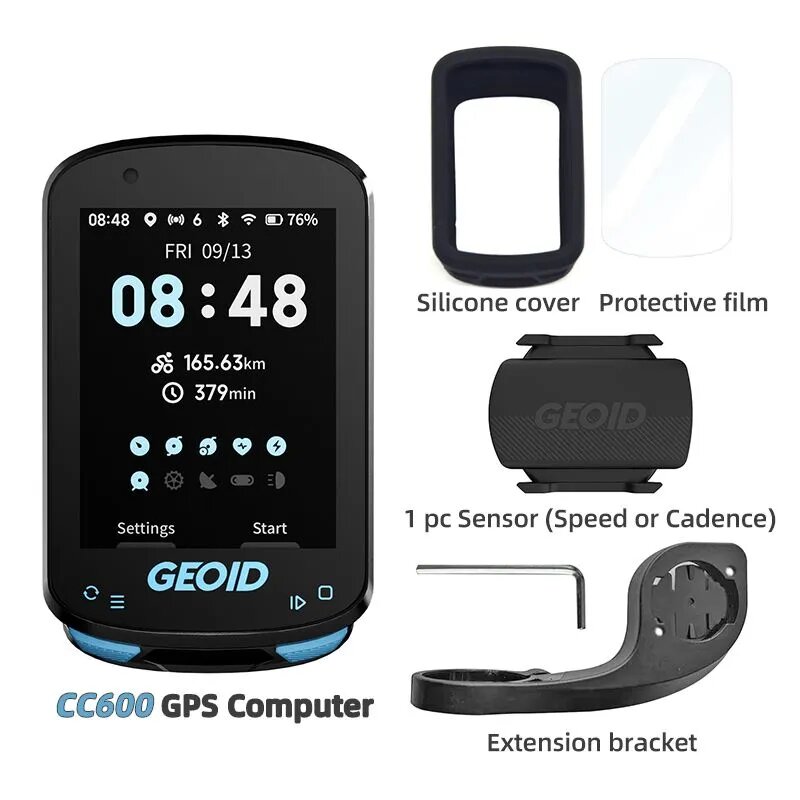 GEOID CC600 Велосипедный компьютер беспроводной водонепроницаемый IPX7 с зарядным 2,4 - дюймовым жидкокристаллическим дисплеем