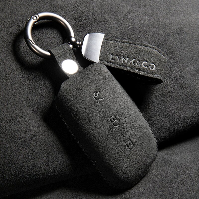 Lynk & Co брелок-подвеска с Alcantara кожей в угольно-сером цвете, ручная работа