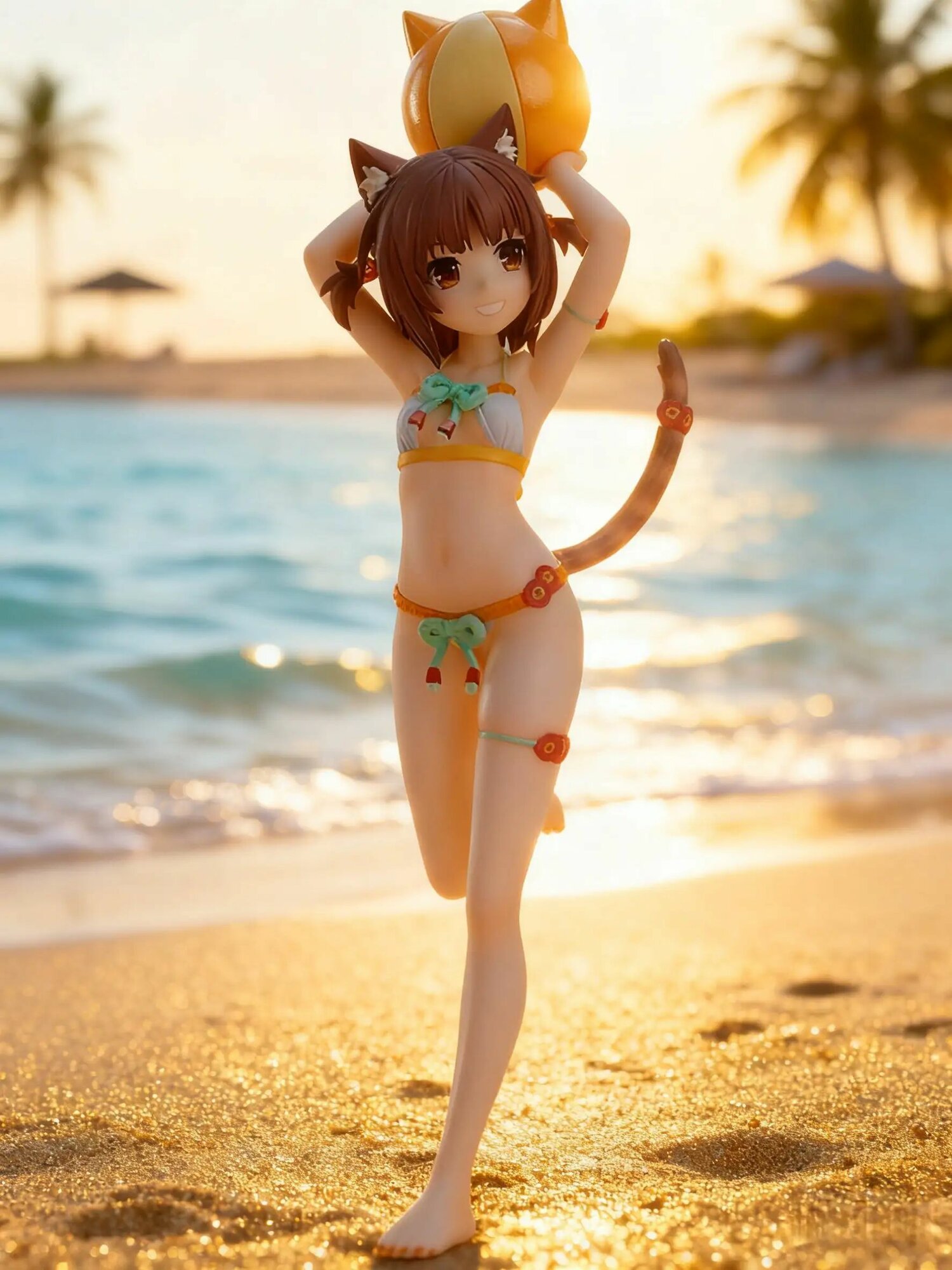 12CM Фигурка Nekopara Адзуки в купальнике - коллекционная аниме статуэтка для фанатов мини фигурка для коллекции для поклонников аниме