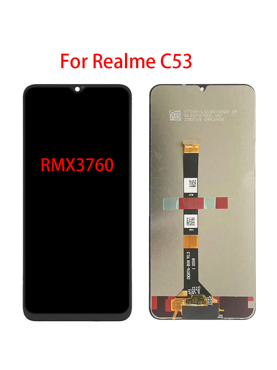 Дисплей на Realme C53 RMX3760 в сборе с тачскрином Черны