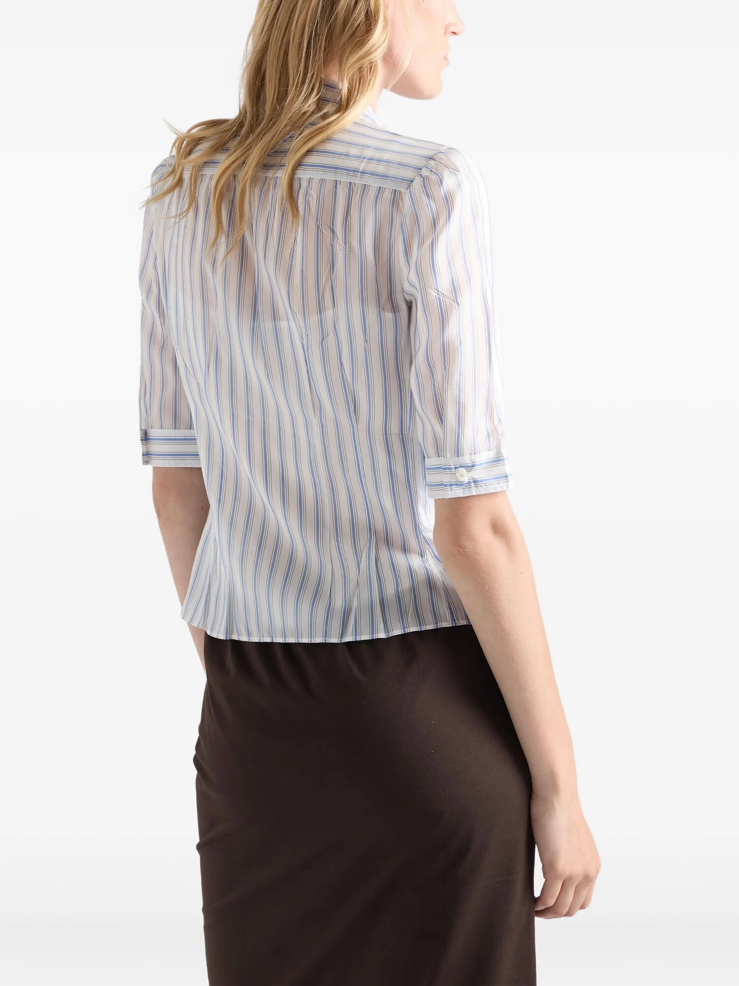 Рубашка Prada Striped shirt, размер 36 EU, белый — фото 1