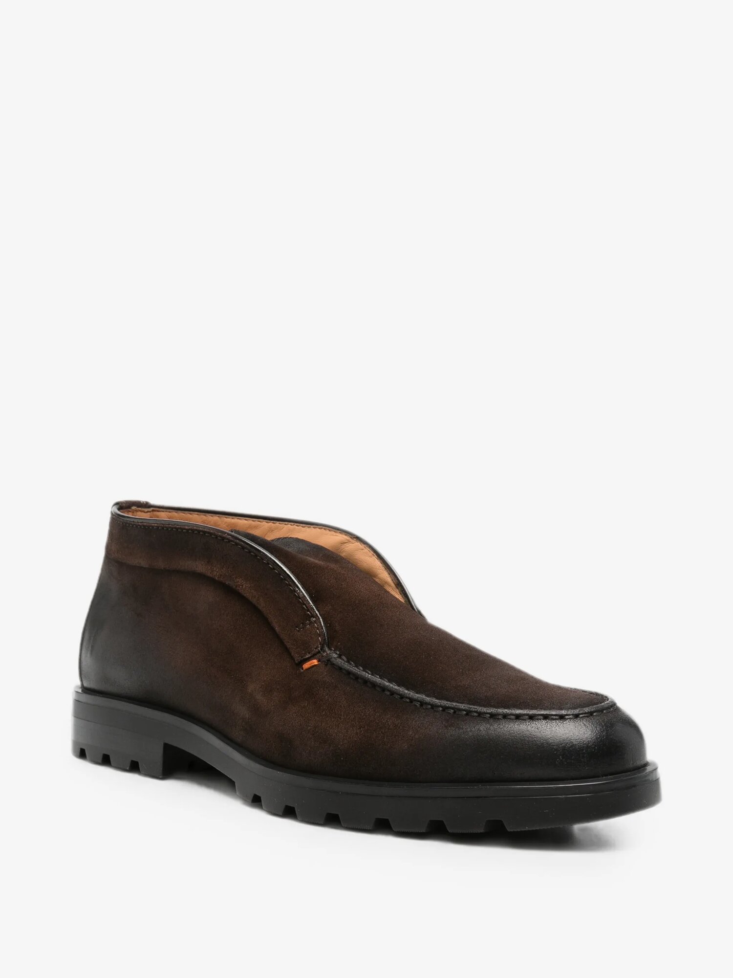 Лоферы Santoni Round-toe leather loafers, размер 10, коричневый — фото 1