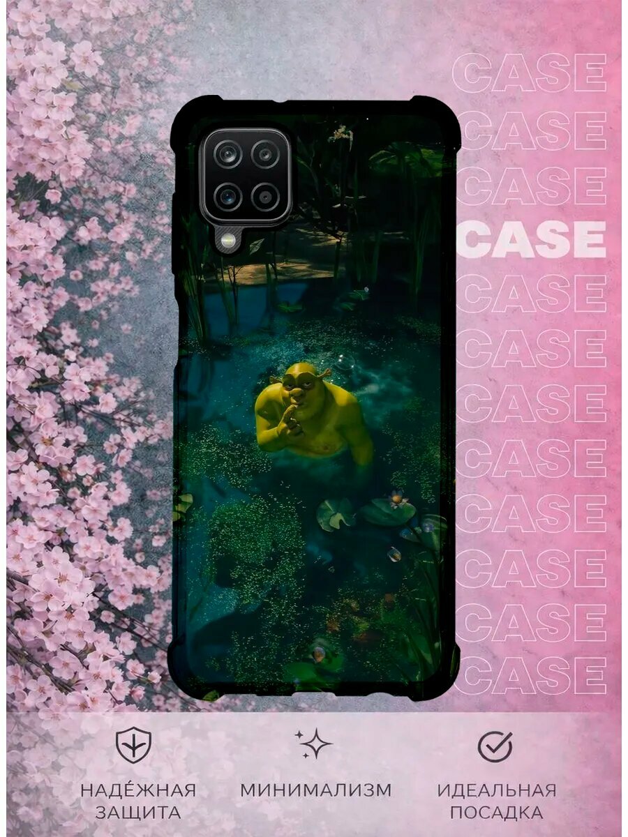 Чехол на Samsung A12 с принтом Шрек на болоте
