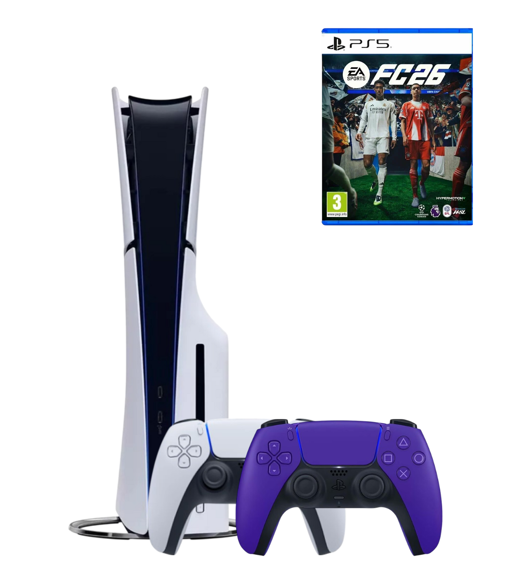 Игровая приставка PlayStation 5 Slim + 2й геймпад галактический пурпурный + игра FC26