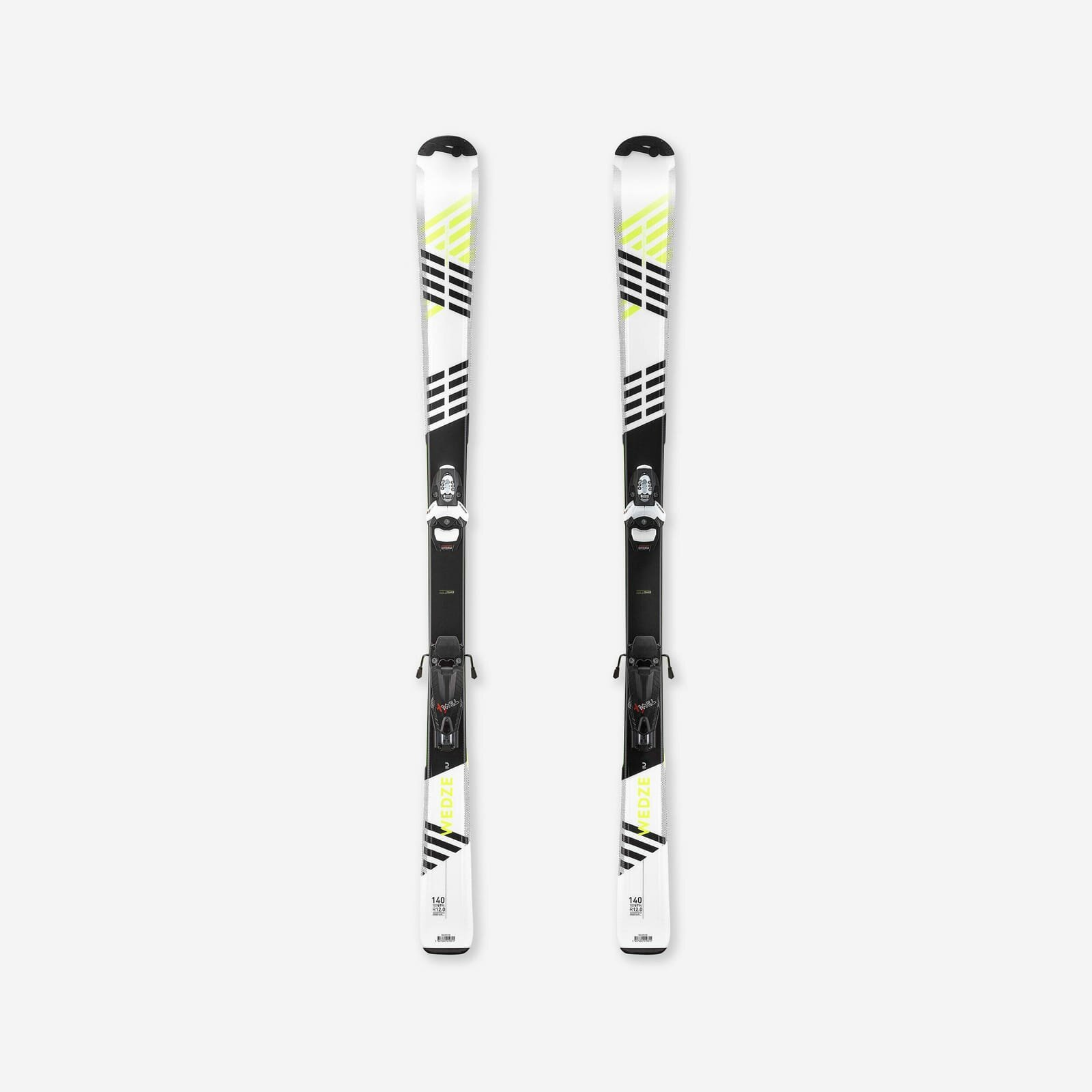DECATHLON горные лыжи Wedze Boost 500 с креплениями, черный/белый/желтый, 150 см