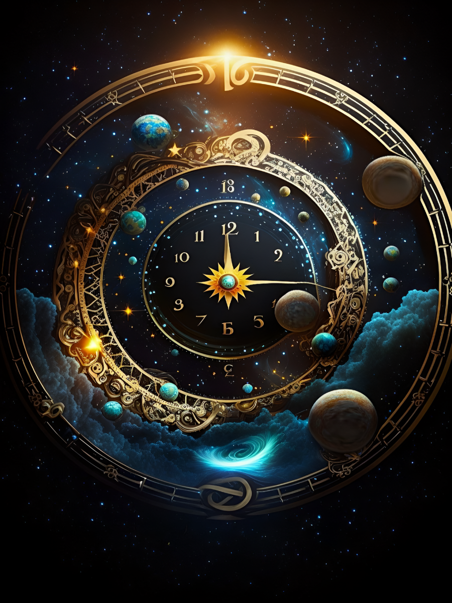 Алмазная мозаика на подрамнике 40x50 см. BoomBoomShop. "Космические часы"