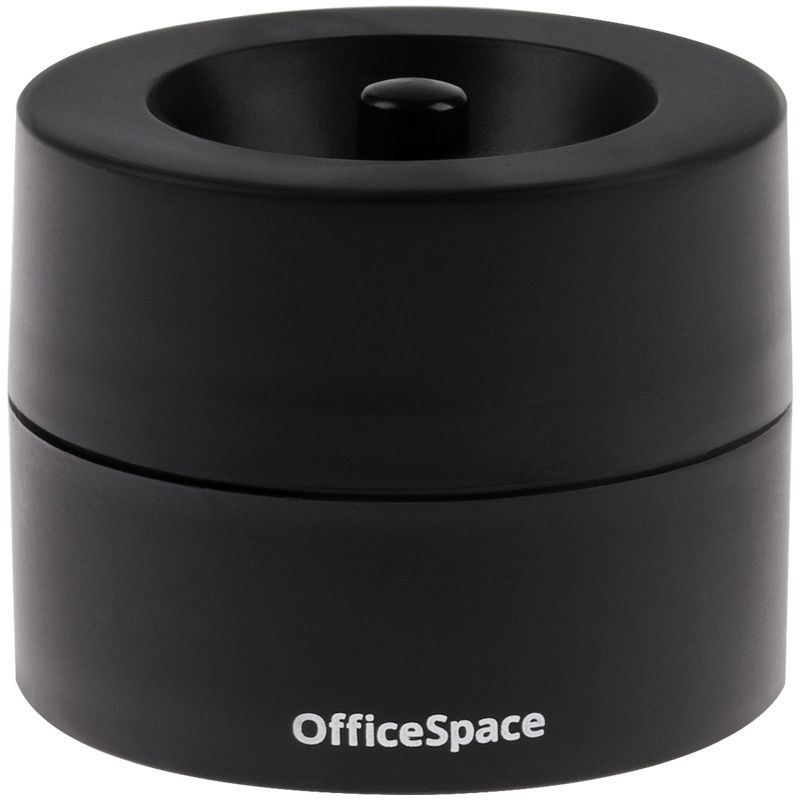 Скрепочница магнитная OfficeSpace, без скрепок, черная, картонная коробка (331462)