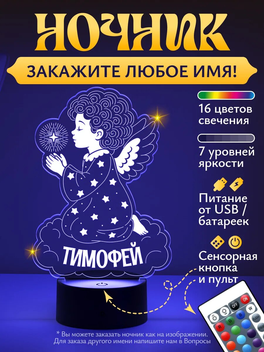 Ночник «Тимофей - ангелок»