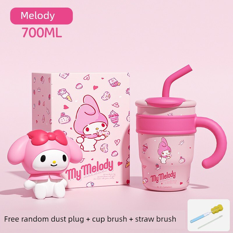 Большая офисная кружка Miniso Sanrio с соломинкой, подарок для девочек, гигантская кружка с Синамороллом 2.1 л_Melody