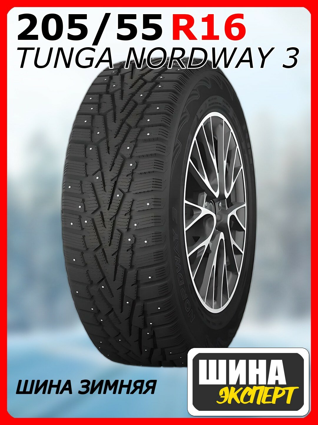 Шина зимняя шипованная TUNGA 205/55/16 Q 94 NORDWAY 3 Ш. для легковых автомобилей 16119470363