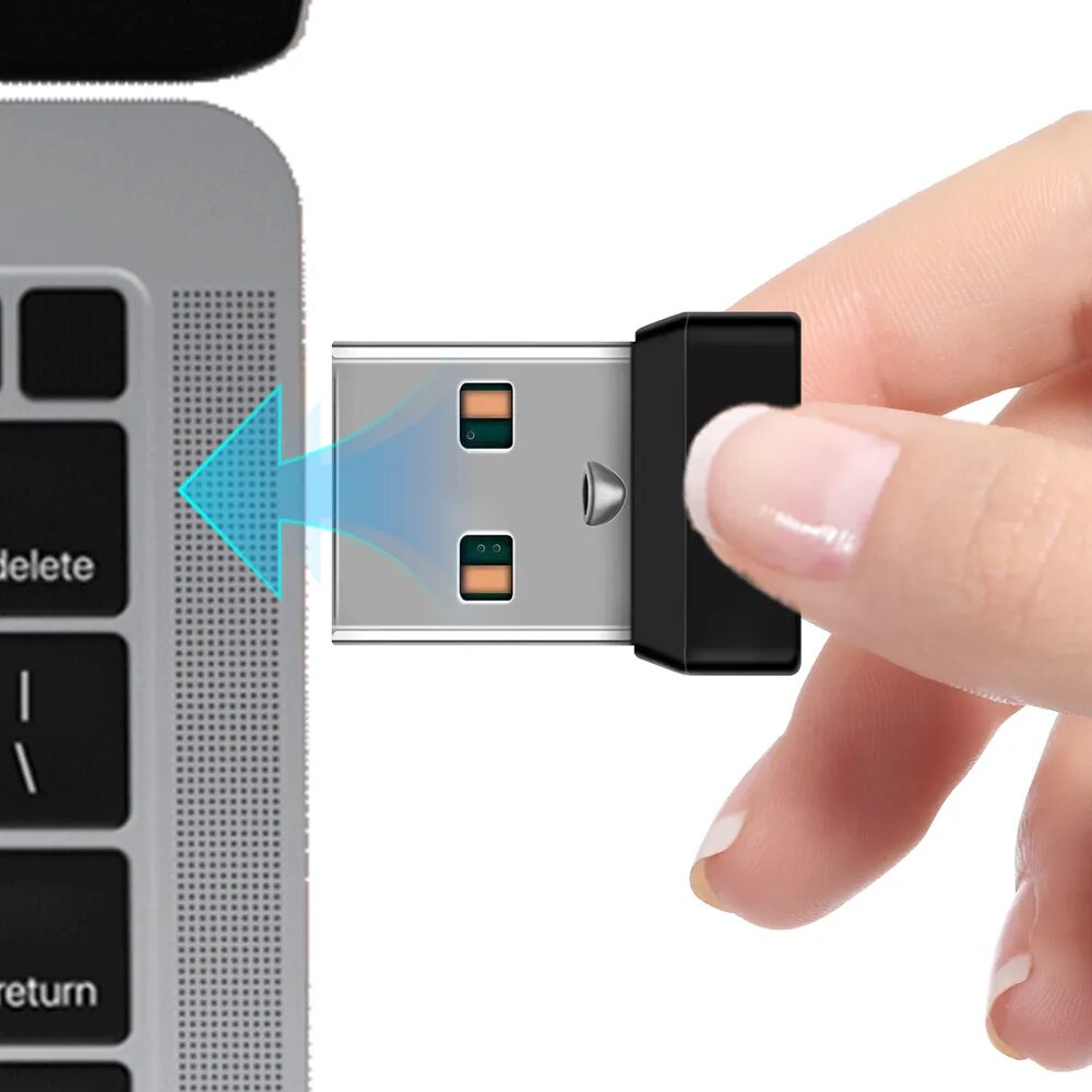 USB-приёмник для беспроводных мышей и клавиатур Logitech 2,4 ГГц, чёрный