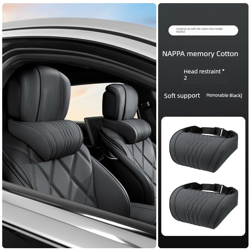 Tesla Model Y/3 Avtomobilnyy Shchitok Shyela Komplekt s Pamyatnym Peno Nappa Dva Glavnykh Podushki Chernyy (Luxury)