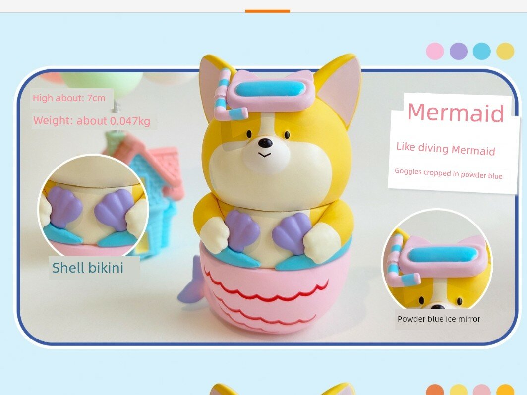 6, серия Corgi Ocean, модная слепая коробка, милое девчачье сердце, настольное украшение, ручная фигурка, украшение для