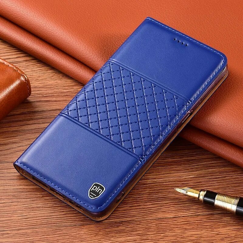 Чехол для телефон смартфона Samsung Galaxy S24 Ultra 5G оригинал из натуральной кожи кожаный книжка, чехлы смартфон на самсунг S24 Ультра leather, s24ultra, синий, синий
