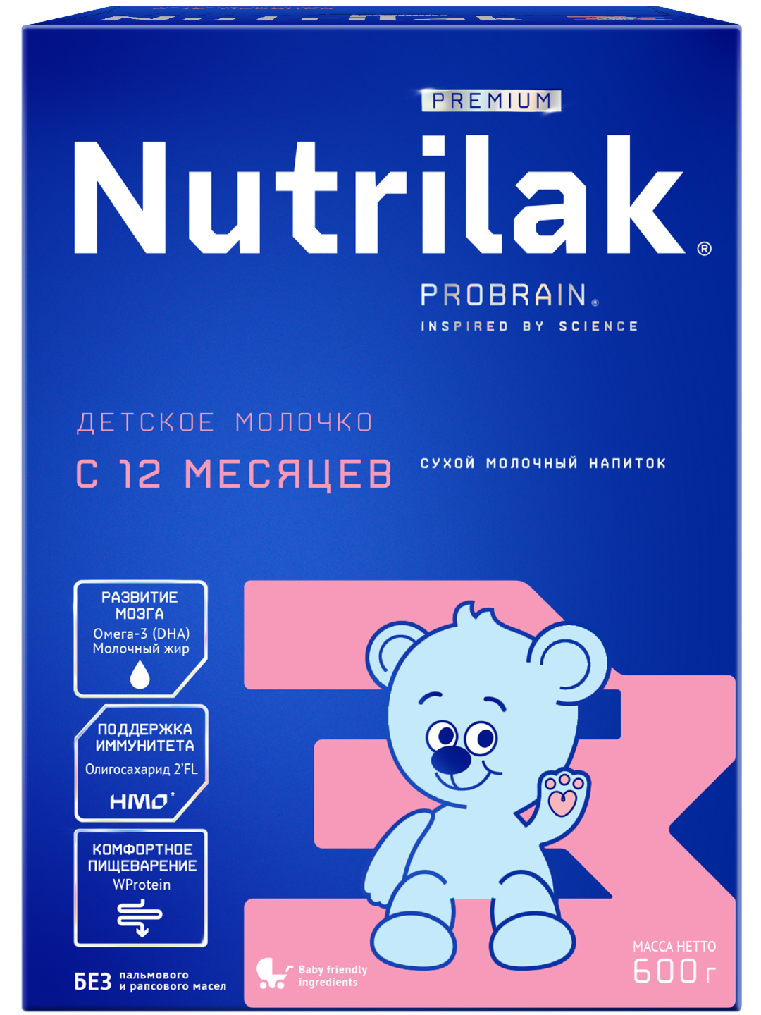 Детское сухое молочко Nutrilak Premium 3, с 12 месяцев, 600г