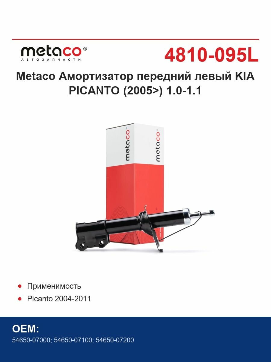 Metaco Амортизатор передний левый KIA PICANTO (2005>) 1.0-1.1