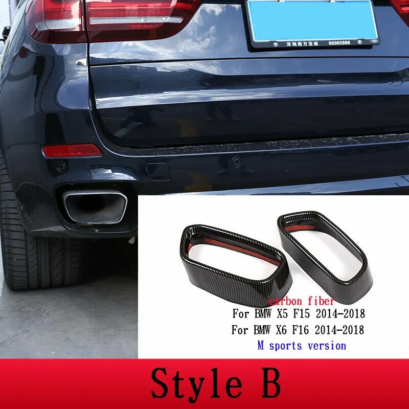 Для BMW X5 F15 G05 X6 F16 X7 G07 2014-2021 M Спортивная версия Автомобильная труба Горло Выхлопные выходы Хвостовая рама Накладка Автомобильные аксессуары