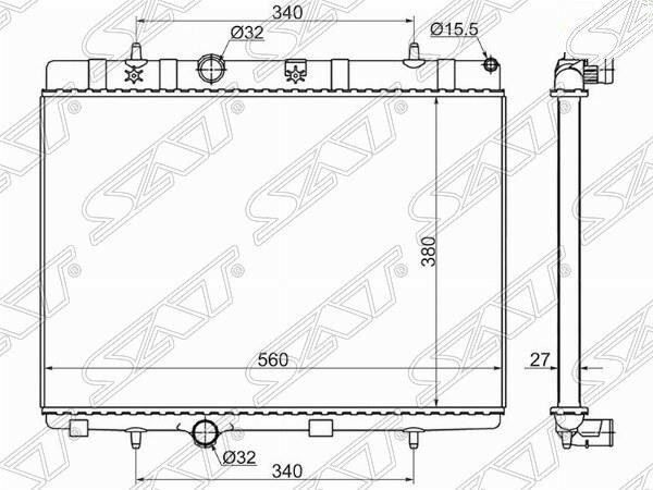 Радиатор SAT PG0003-2 Citroen C2 03-07 / C3 01-16