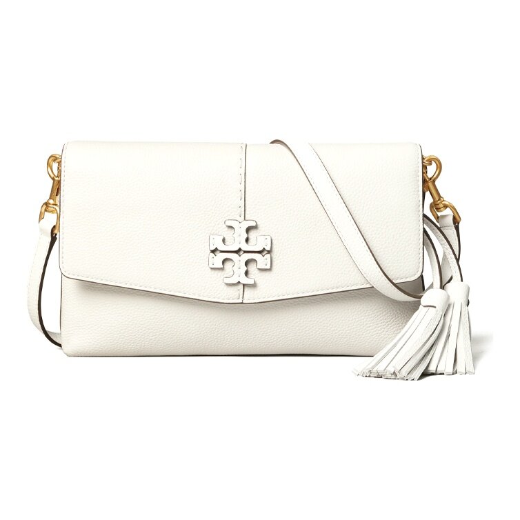 Сумка Tory Burch, фактура тиснение, белый, — фото 1