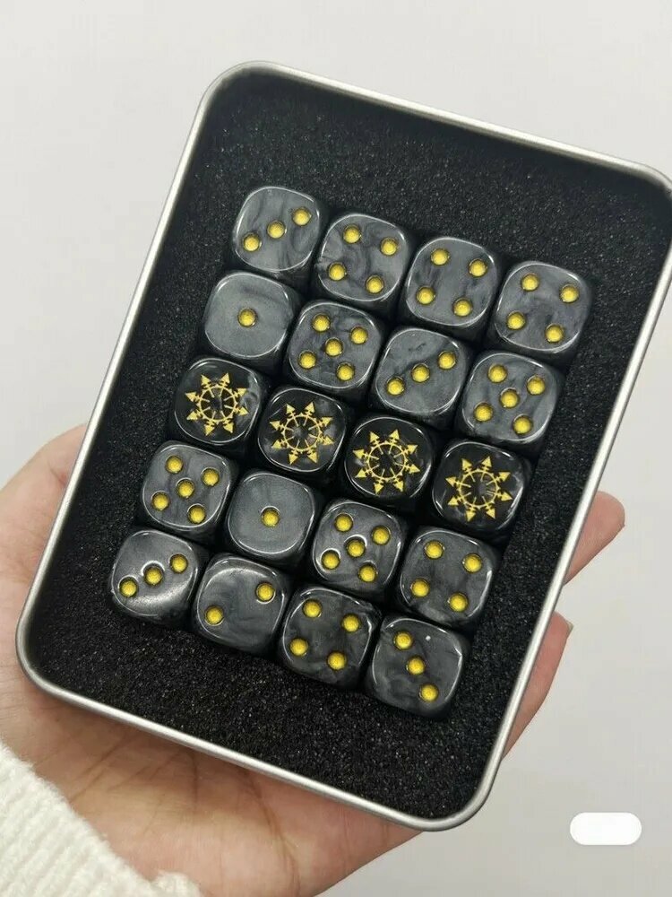 Редкий набор дайсов Chaos 16 мм (Warhammer 40,000/30K)r,20 штук