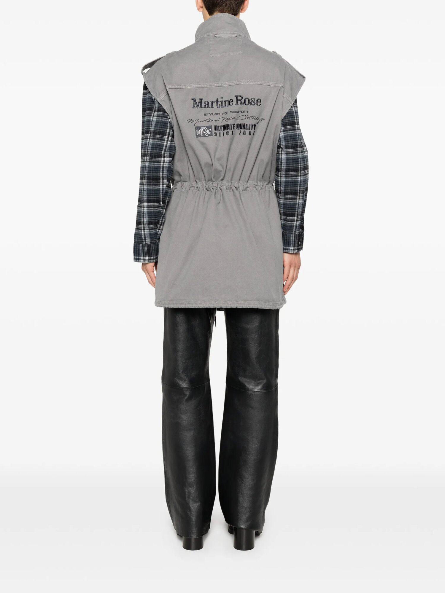 Пальто Martine Rose Logo-embroidered drawstring gilet, размер 52, grey — фото 1